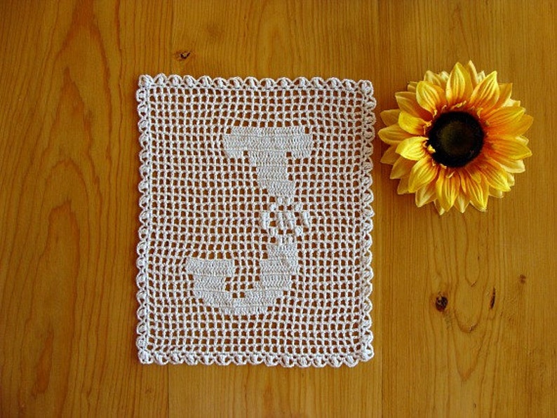 ALPHABET MAT Personalized Gift Letter J Filet Doily - Etsy