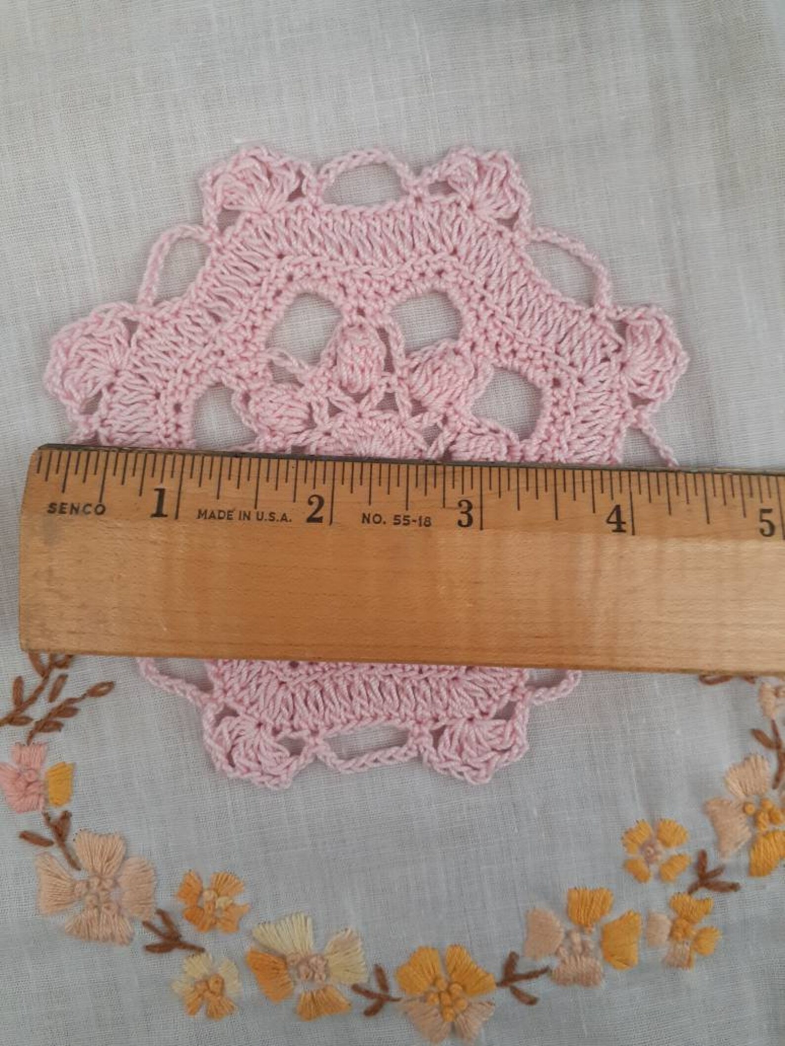 Two Little Pink Doilies / Handmade / Small Pink Doily / Crochet ...