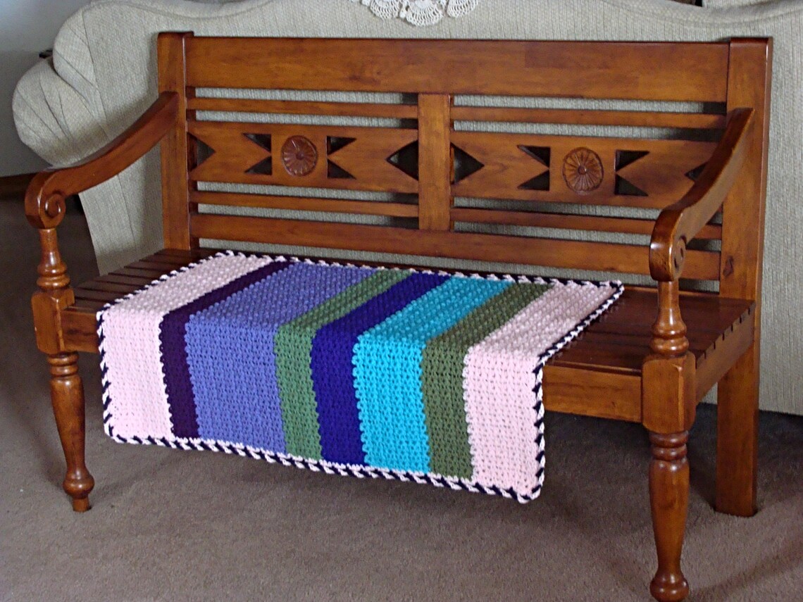 Cozy Lap Blanket / Colorful Crochet Throw / Washable / One of - Etsy