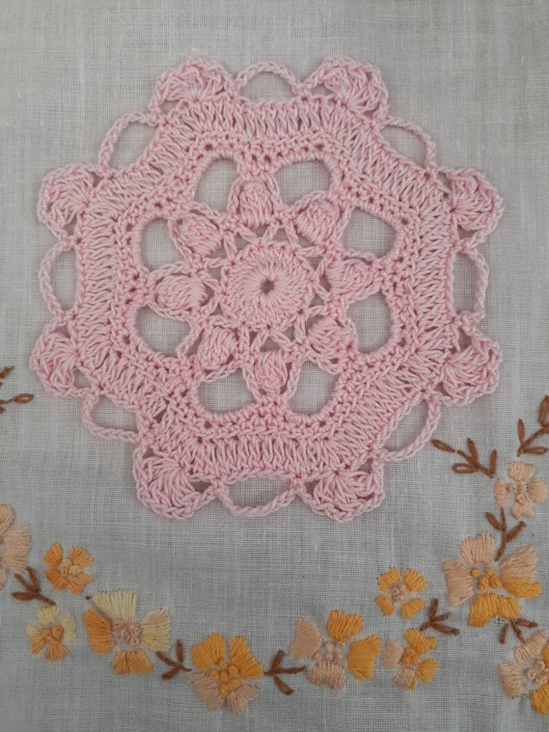 Two Little Pink Doilies / Handmade / Small Pink Doily / Crochet ...