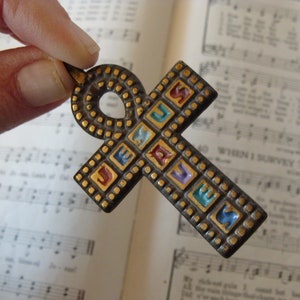 1969 / JESUS SAVES / Ankh Cross / C Terra Sancta Guild / Made in Israel ...