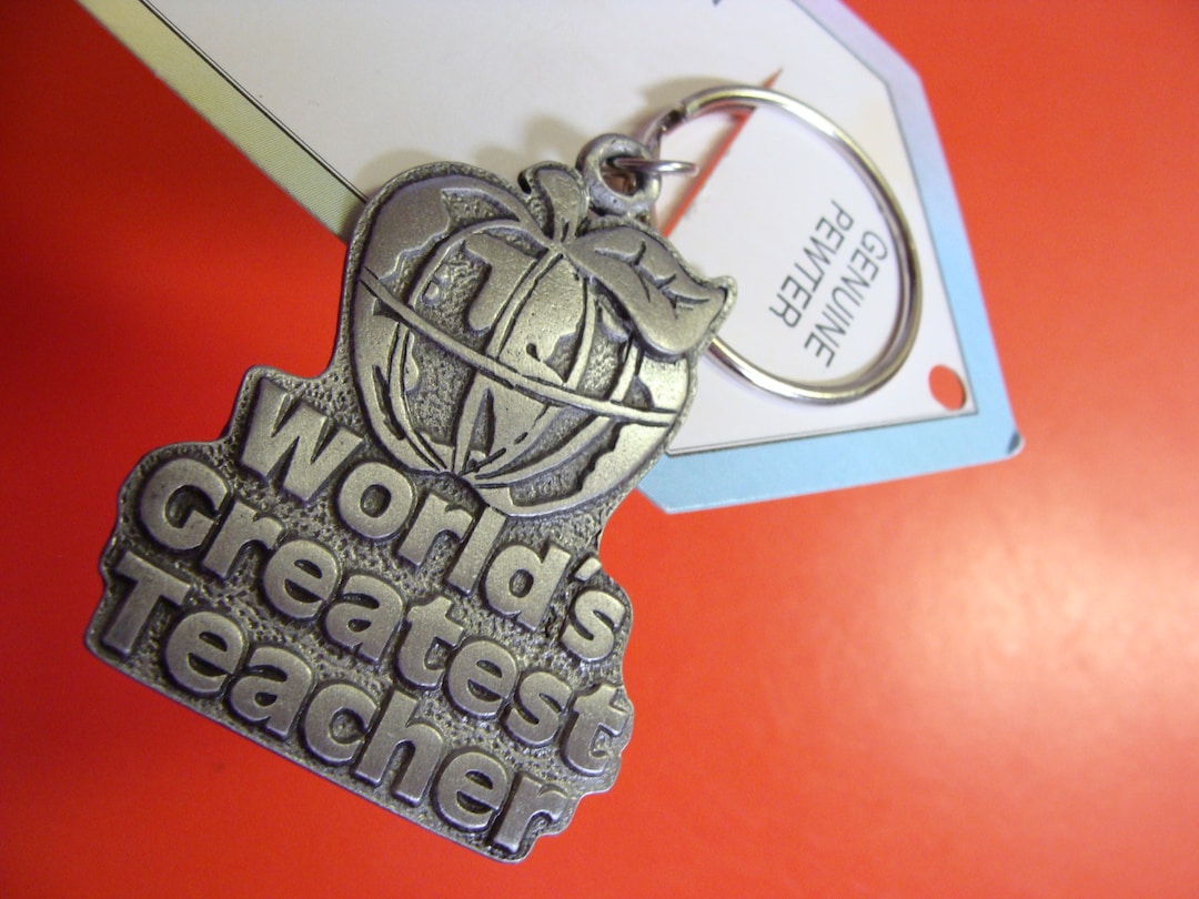 1995 / World's Greatest Teacher / Sherman / Key Ring / Genuine Pewter ...