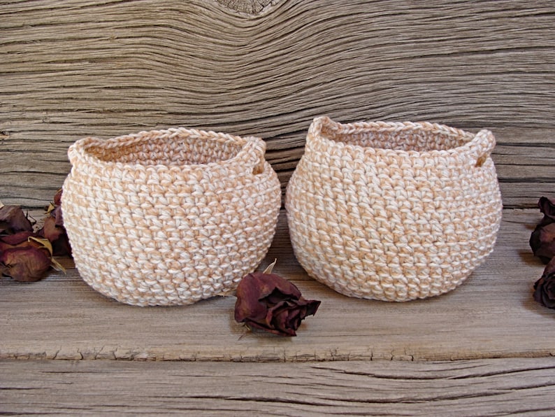 Two Baskets / Gift Basket Set / Handmade / 100% Cotton / - Etsy