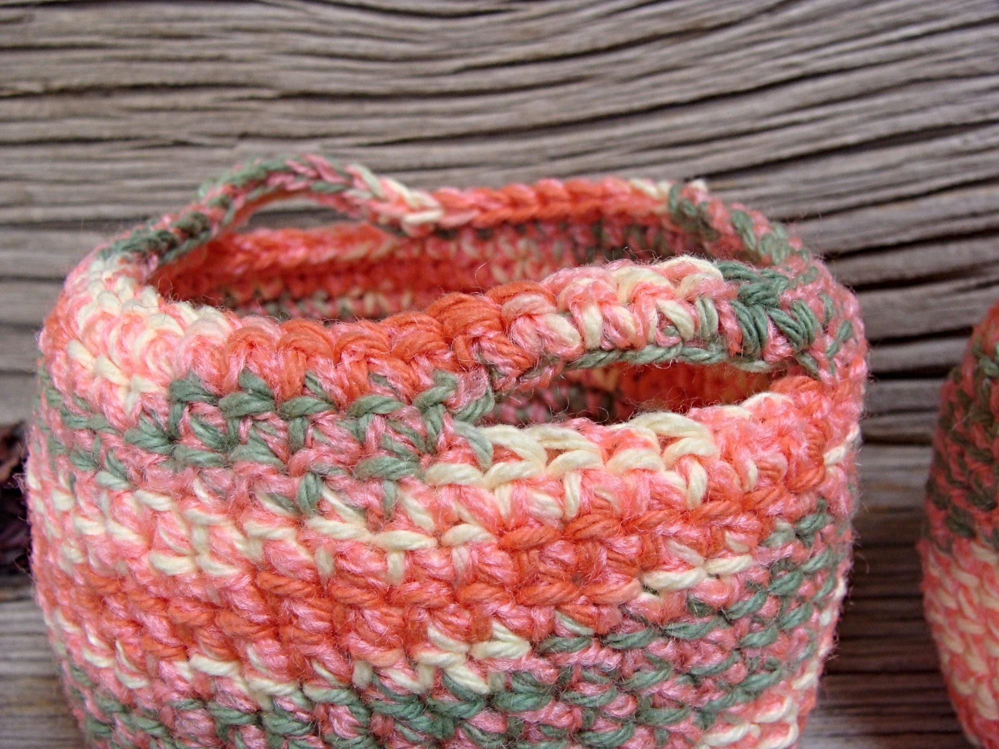 Two Multi-Color Baskets / Gift Basket Set / Handmade / Shades | Etsy