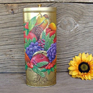 1980s / Vintage / 11 1/2" Tall Tin / Harry London / Shiny Gold ...