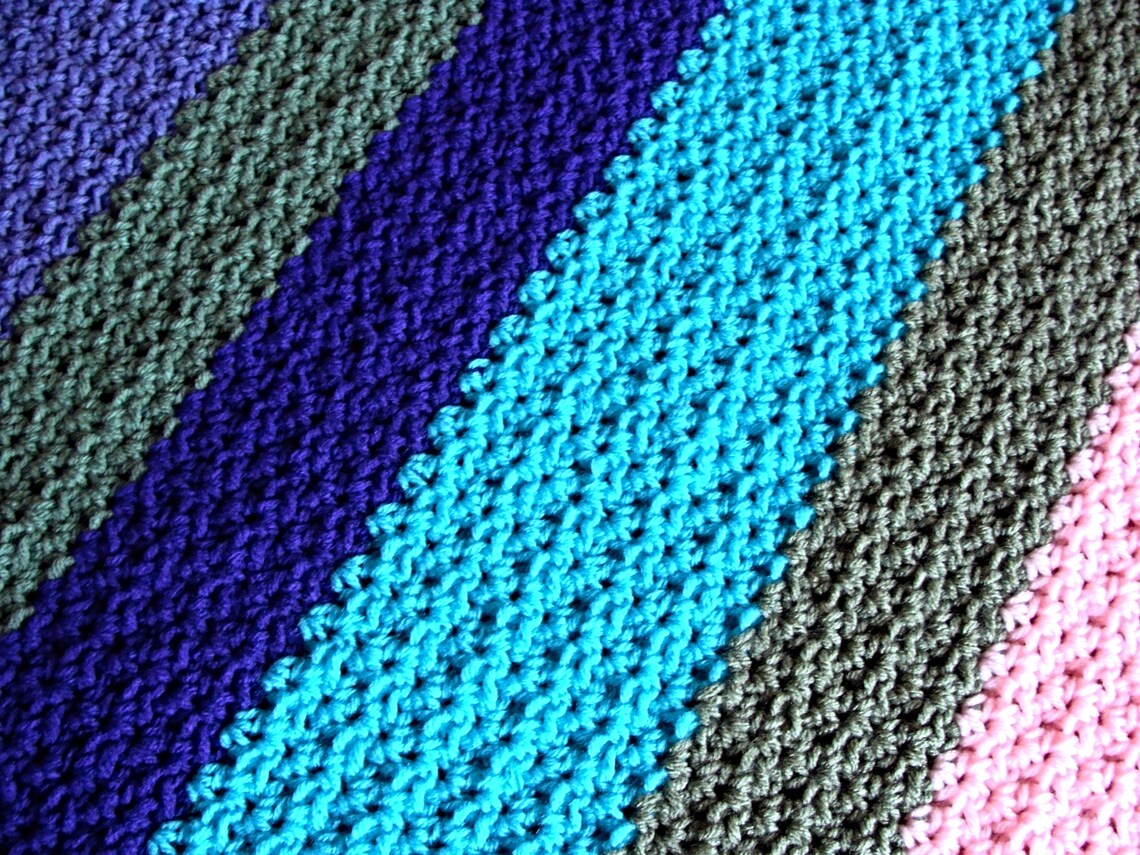 Cozy Lap Blanket / Colorful Crochet Throw / Washable / One of - Etsy