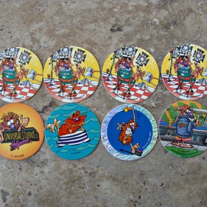 1994 & 1995 / Pog Man Pogs / EIGHT POGS / WPF / (6) Mcdonalds Universal ...