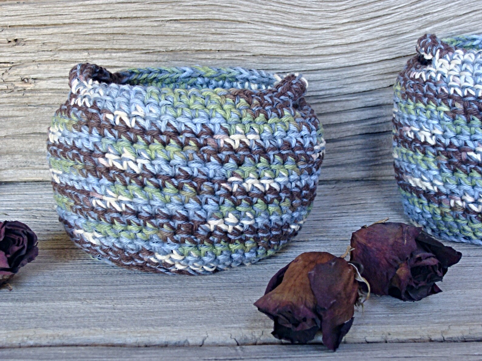 Two Baskets / Gift Basket Set / Handmade / Shades of Blue | Etsy