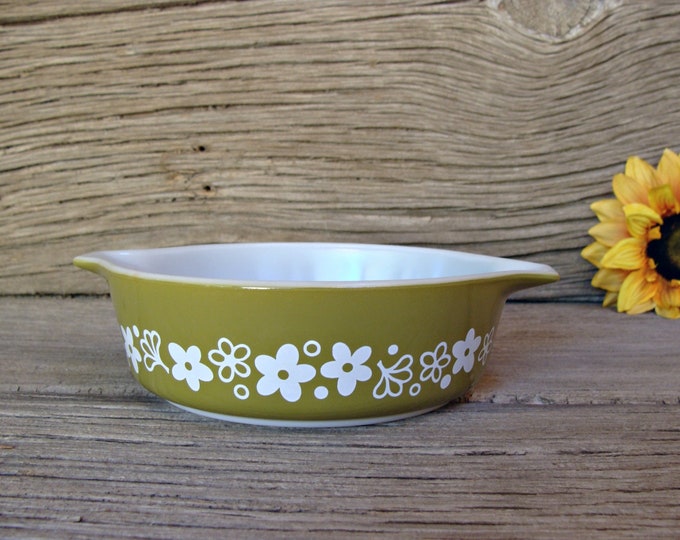 1970s / PYREX / Crazy Daisy / Spring Blossom / Casserole Bowl / 1 PT ...