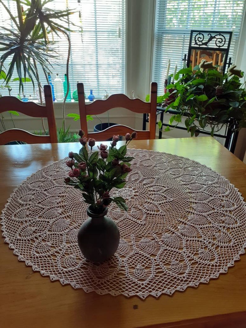 BABY PINK / 33 Round Doily / Handmade / Baby Shower / - Etsy