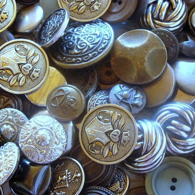 Silver Tone Buttons - Etsy