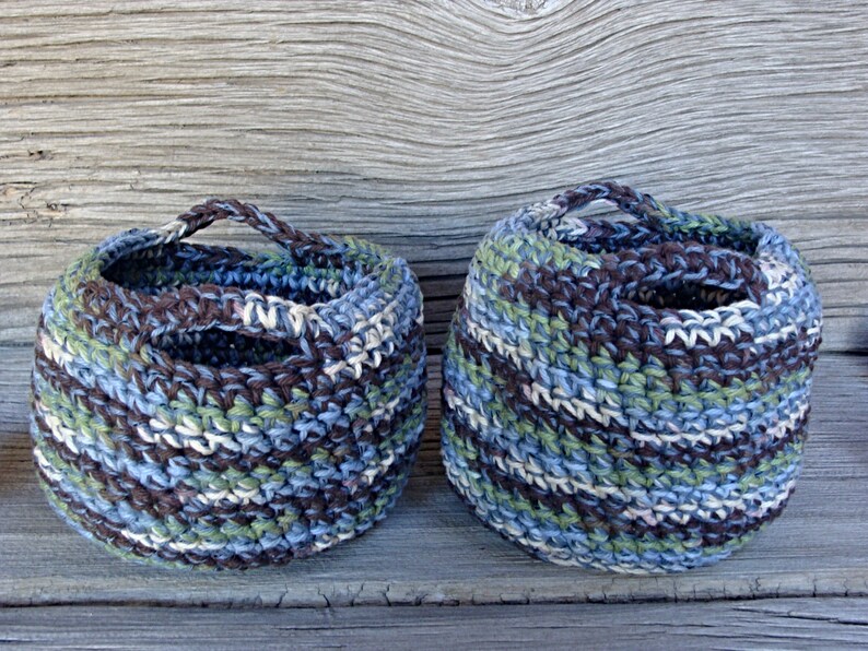 Two Baskets / Gift Basket Set / Handmade / Shades of Blue | Etsy