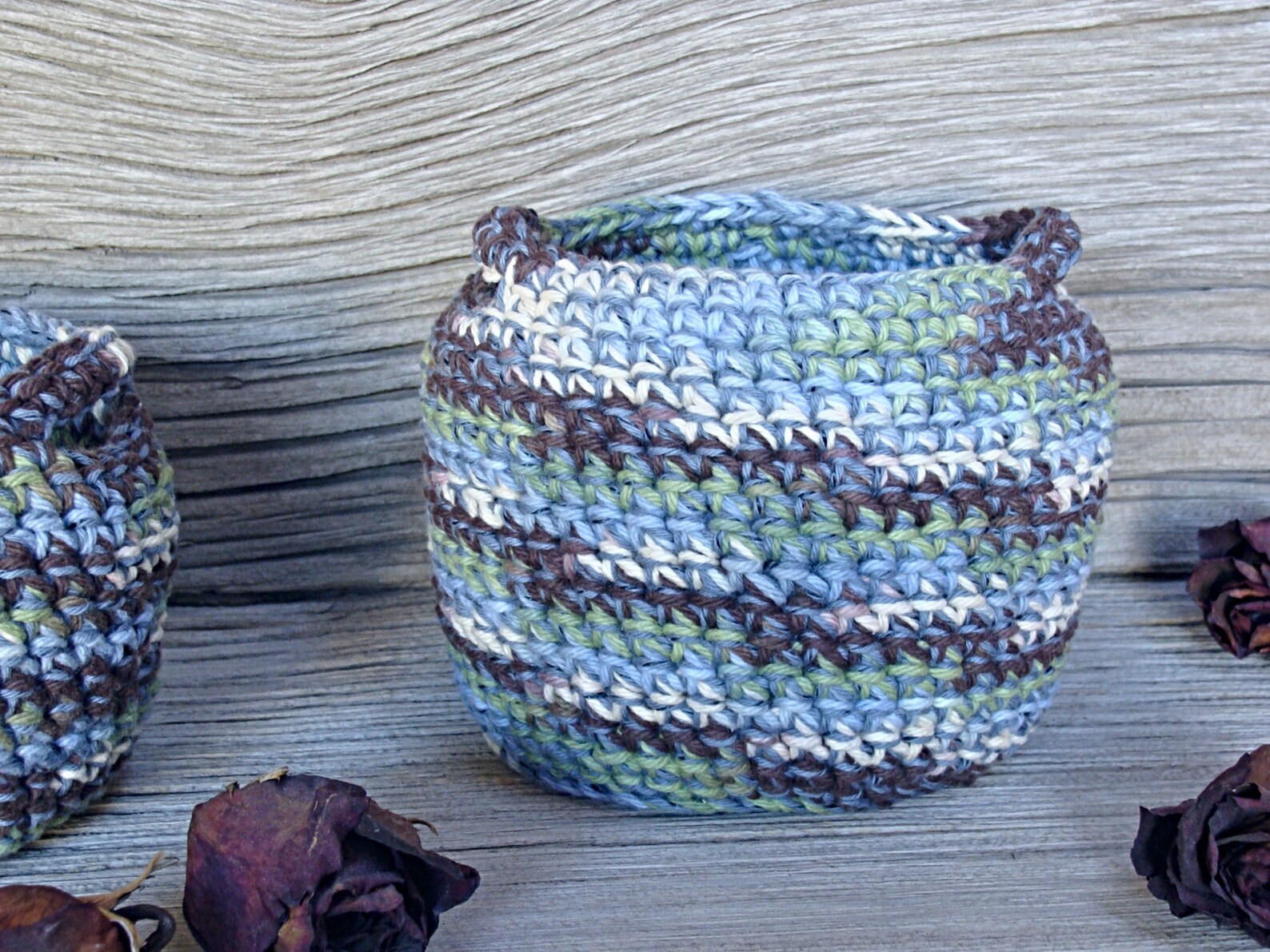 Two Baskets / Gift Basket Set / Handmade / Shades of Blue | Etsy