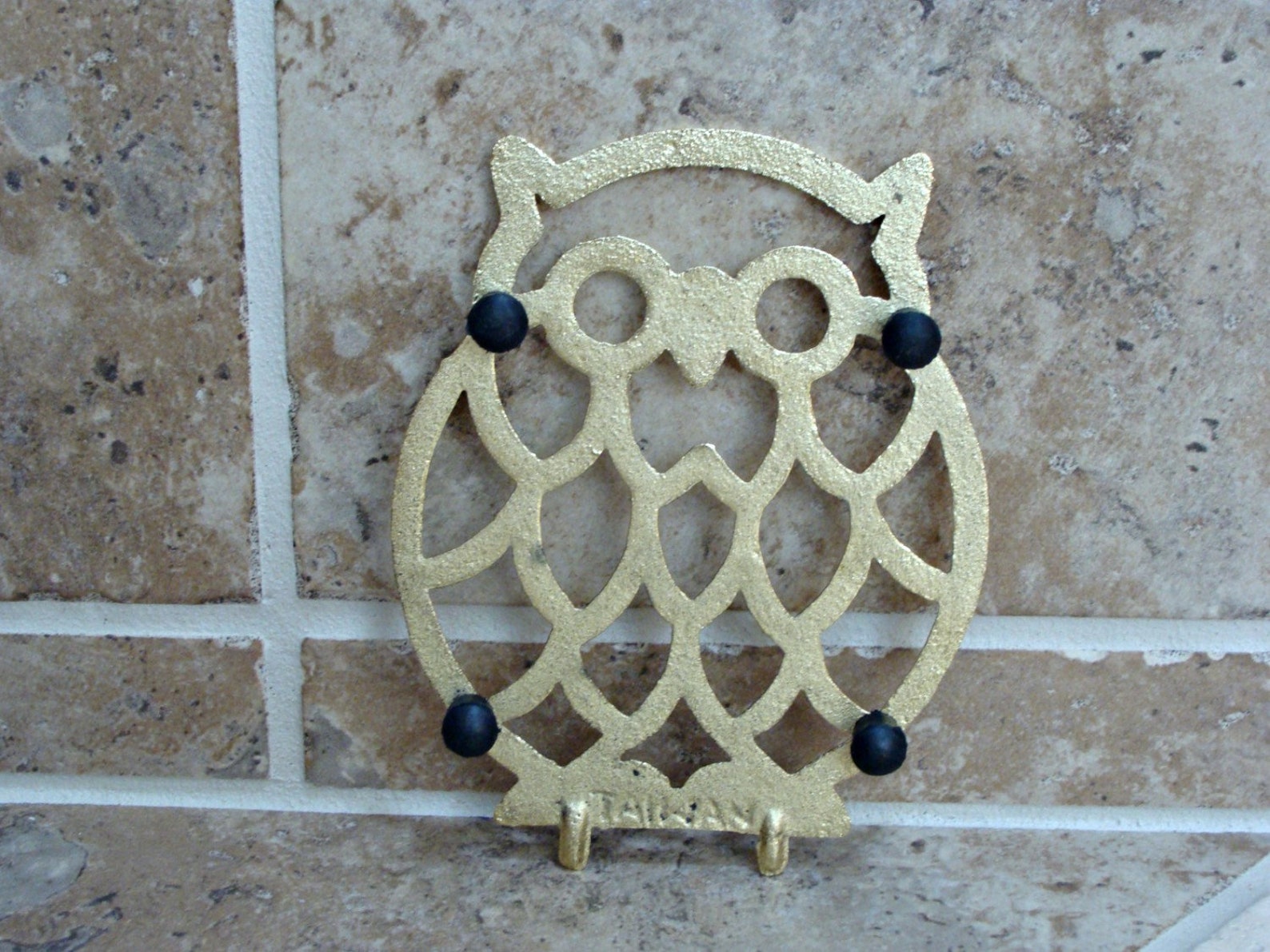 1970s / Owl Trivet / Gold Toned Finish / Cast Iron / Marked - Etsy