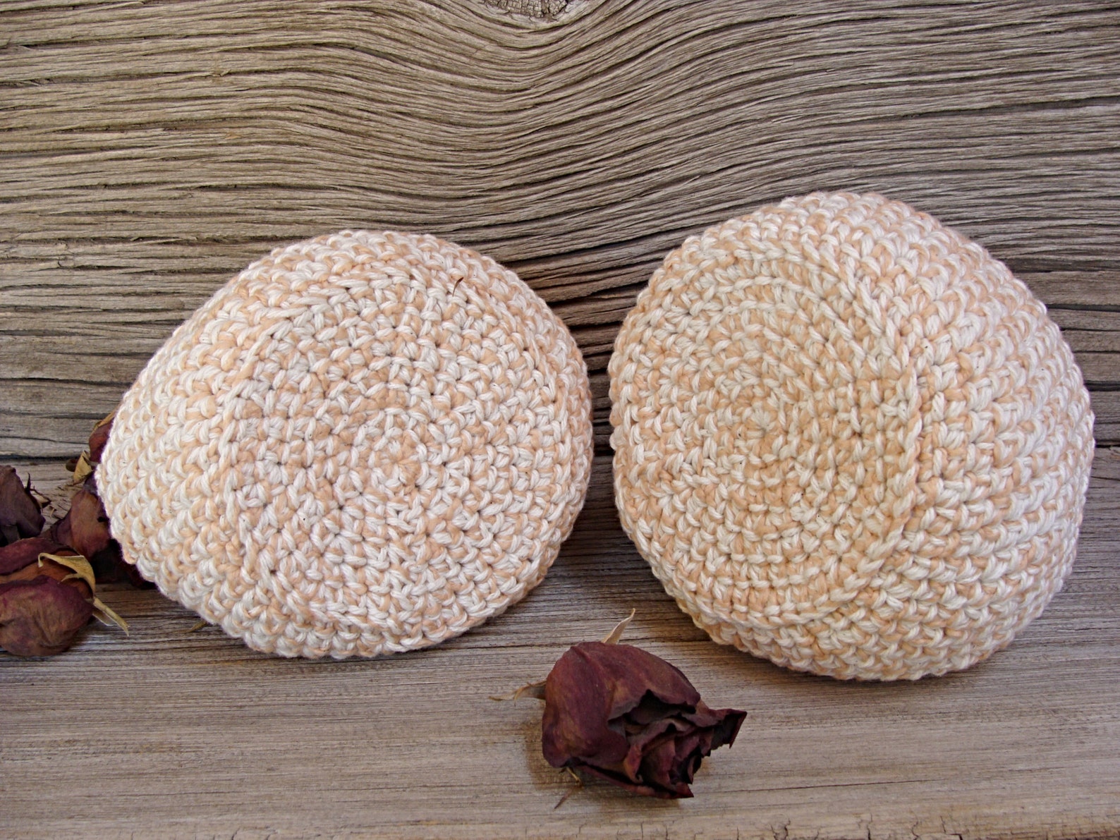 Two Baskets / Gift Basket Set / Handmade / 100% Cotton / Color: Peach ...