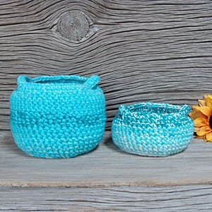 Two Baskets / Gift Basket Set / Handmade / Colors Turquoise, Teal ...