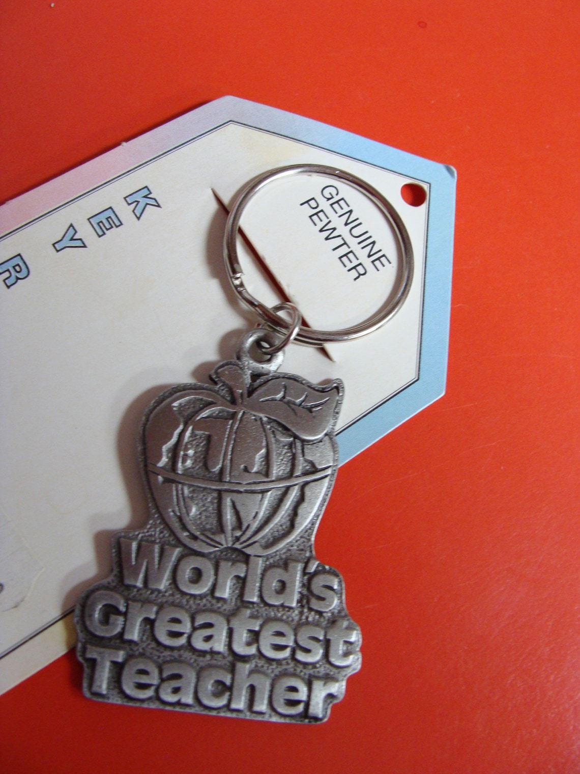 1995 / World's Greatest Teacher / Sherman / Key Ring / Genuine Pewter ...
