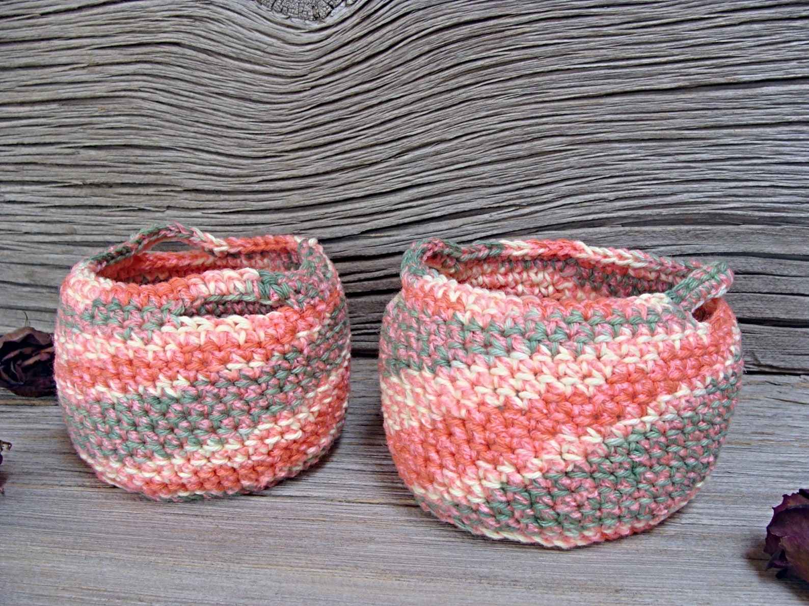 Two Multi-color Baskets / Gift Basket Set / Handmade / Shades - Etsy