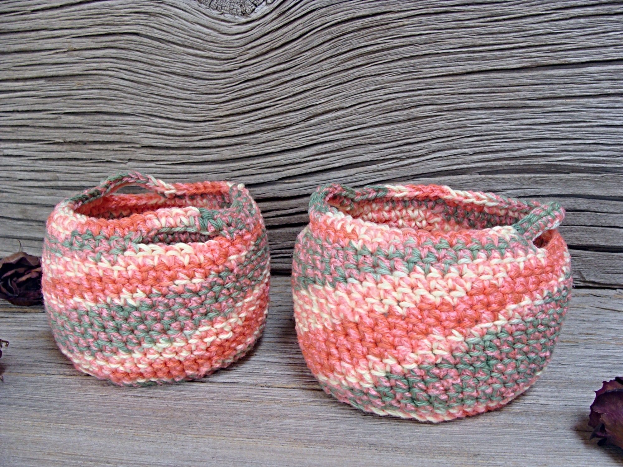 Two Multi-Color Baskets / Gift Basket Set / Handmade / Shades | Etsy