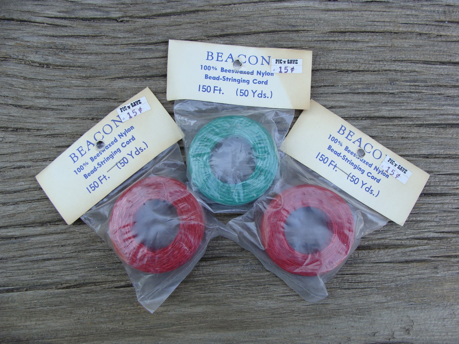 Vintage / BEACON / 100% Beeswaxed Nylon / Two 2 Red / One | Etsy