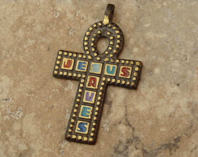 1969 / JESUS SAVES / Ankh Cross / C Terra Sancta Guild / Made - Etsy