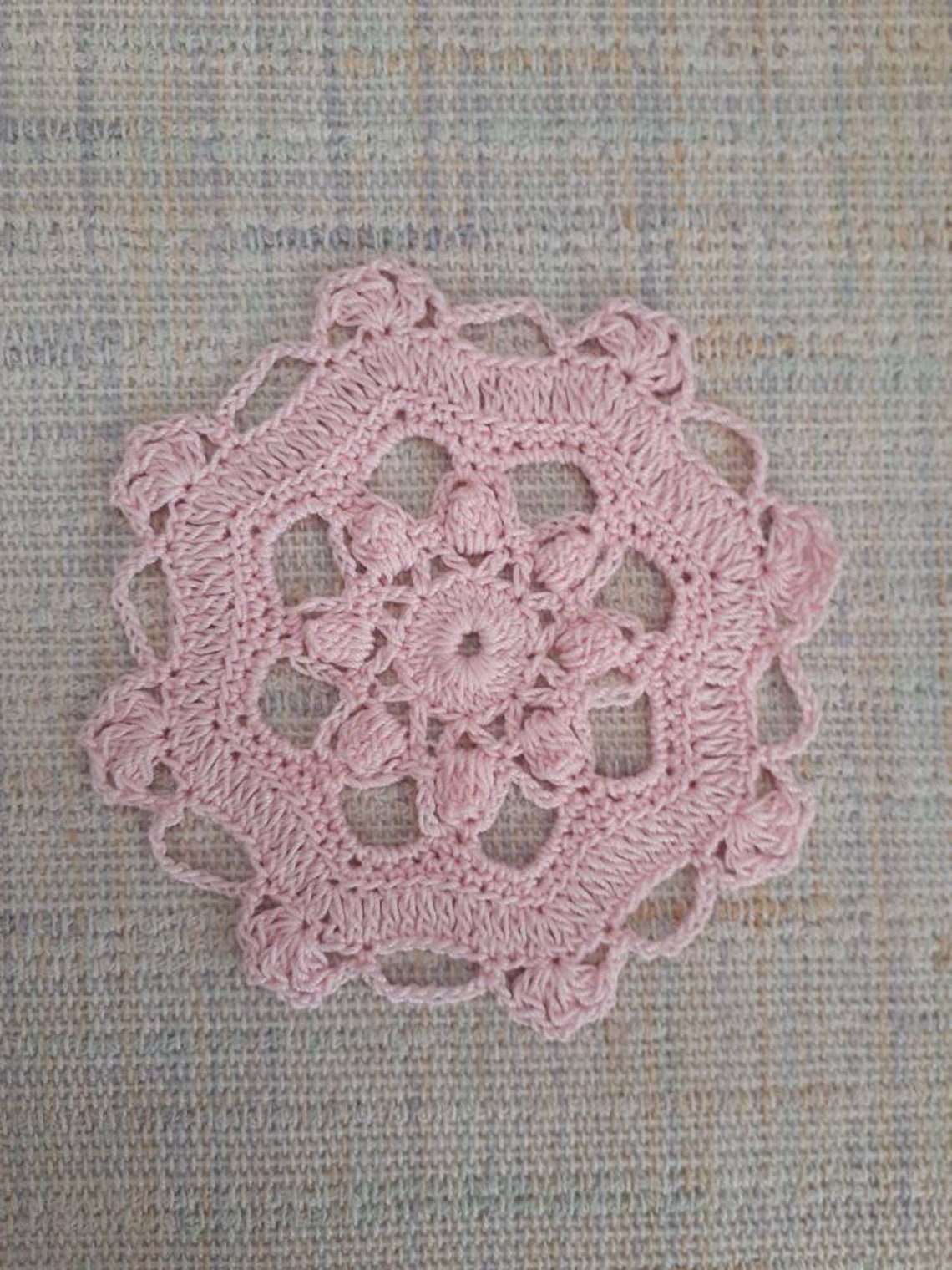 Two Little Pink Doilies / Handmade / Small Pink Doily / Crochet ...