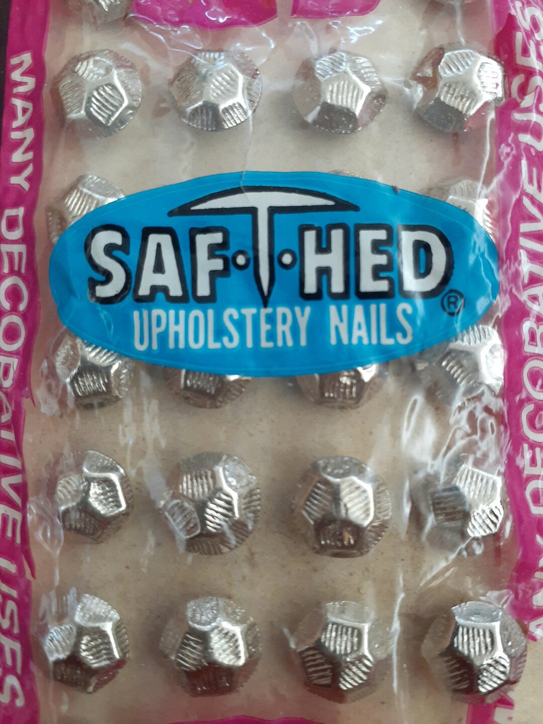 1968 / SAF-T-HED Upholstery Nails / Decorative Domed Round Head ...