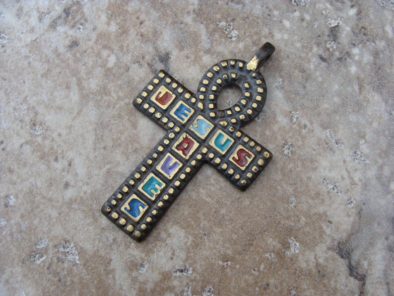 1969 / JESUS SAVES / Ankh Cross / C Terra Sancta Guild / Made - Etsy