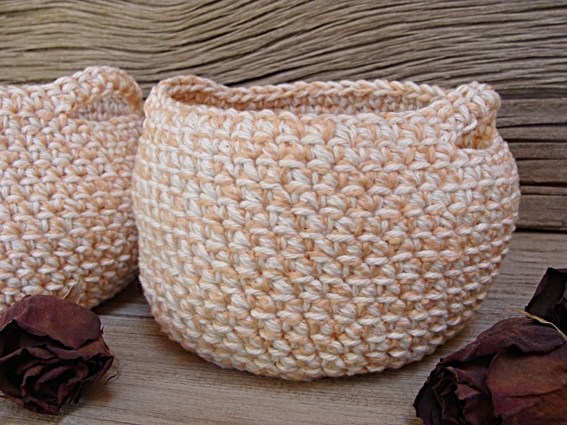 Two Baskets / Gift Basket Set / Handmade / 100% Cotton / | Etsy