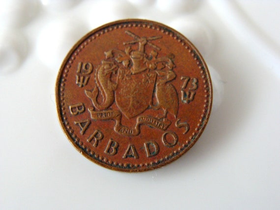 1973 / BARBADOS / Elizabeth II / 1 Cent / Heavy Version / | Etsy