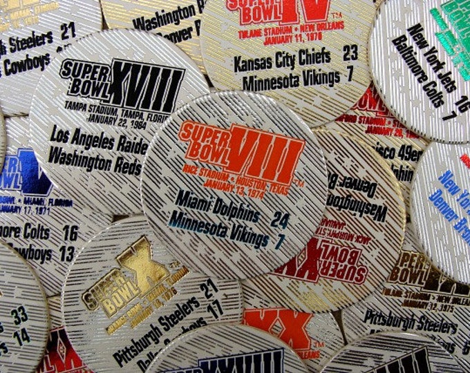 1994 Pogs Twenty-nine (29) American Football League Super Bowl Pogs ...