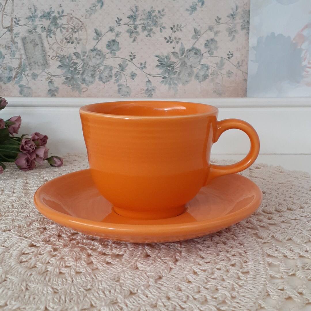 Vintage / Fiesta Ware / Orange / Cup & Saucer / Fiestaware / Retro ...