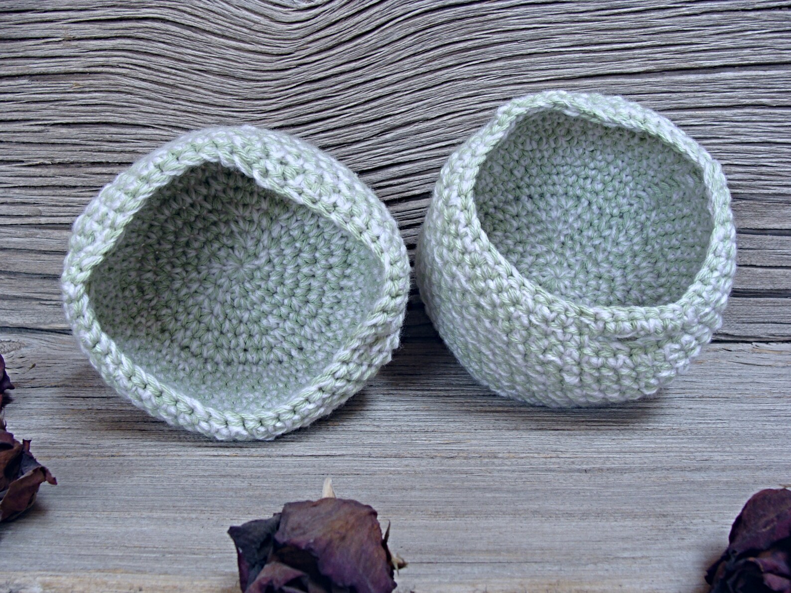 Two Baskets / Gift Basket Set / Handmade / Celery Green & off - Etsy
