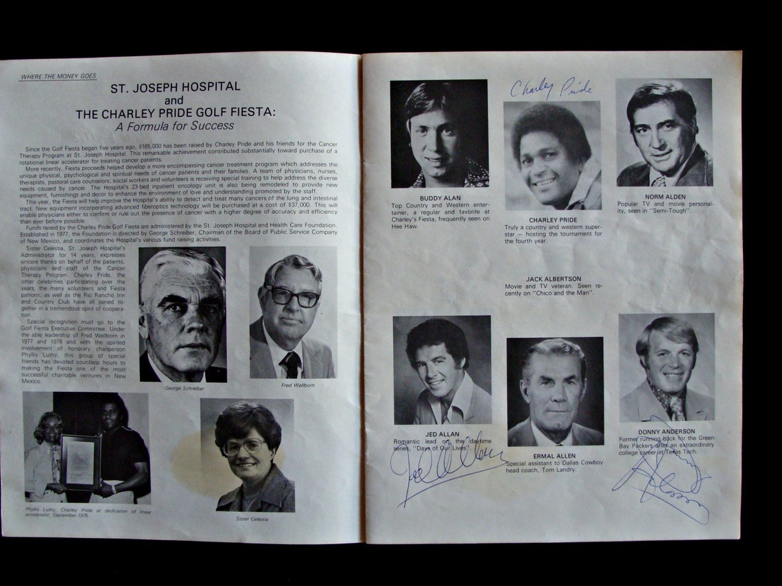 1978 / Charley Pride / Golf Fiesta / Autograph Collection / Fund Raiser ...