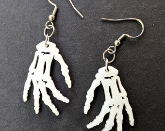 Skeleton Hand Dangle Earrings - Etsy