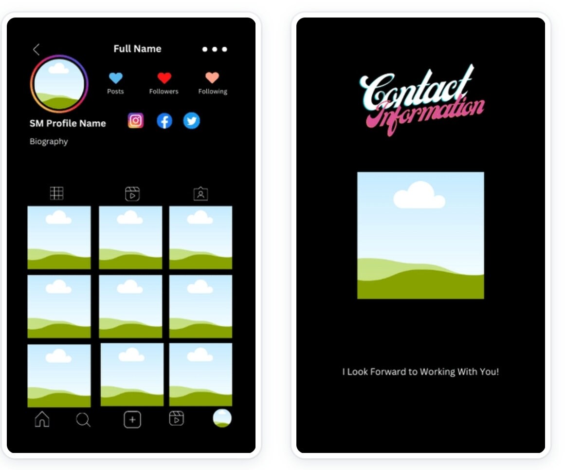 DIY IG Inspired Business Card Template - Etsy