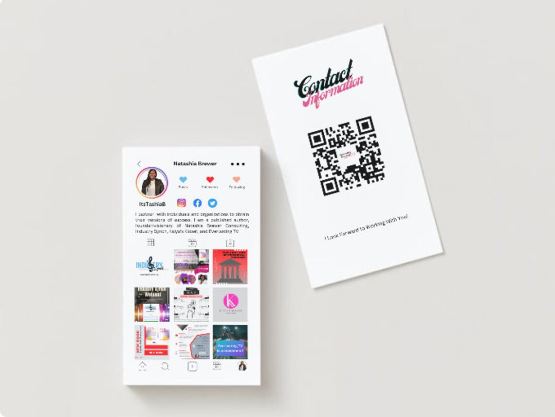DIY IG Inspired Business Card Template (white) - Etsy