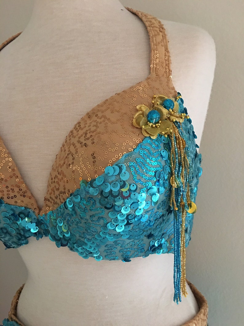 Belly Dance Bra & Hip Accent Belt. Made to Order - Etsy