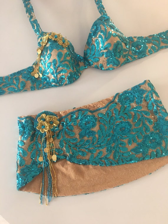 Belly Dance Bra & Hip Accent Belt. Made to Order - Etsy