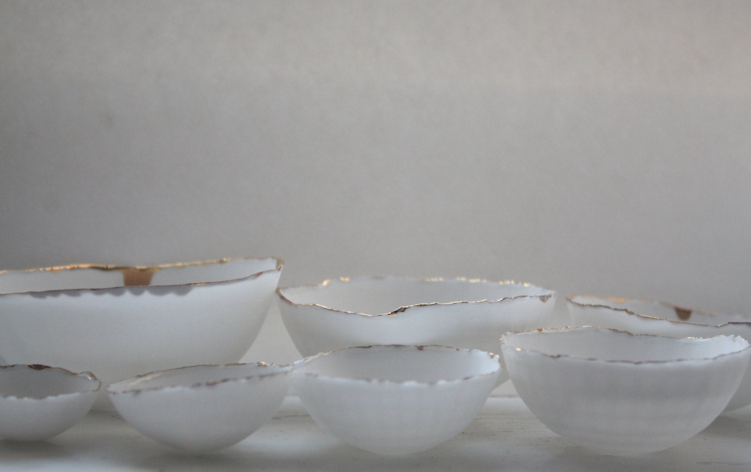 Set of 7 Stoneware Fine Bone China Nesting Bowls With Real - Etsy