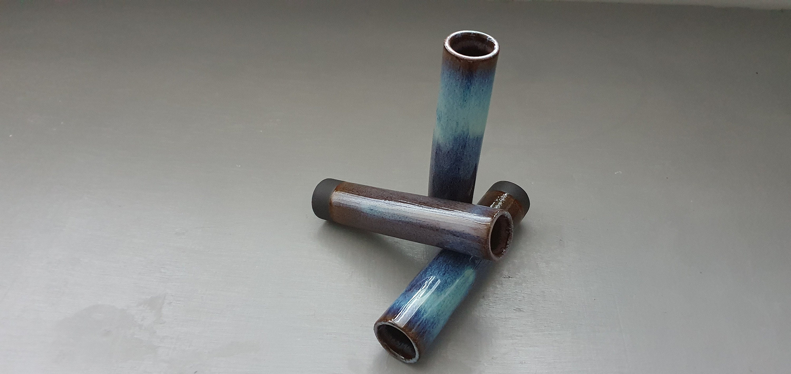 Decorative Thin Tall Mini Vase Made Out of Stoneware Black Porcelain ...
