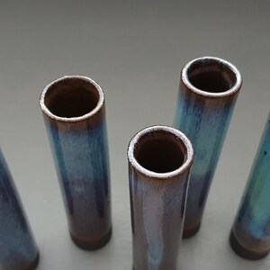 Decorative Thin Tall Mini Vase Made Out of Stoneware Black Porcelain ...
