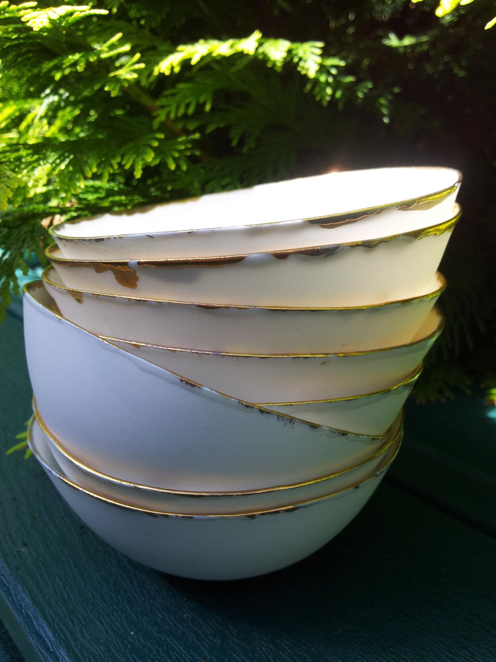 English Fine Bone China Bowl With Real Gold - Etsy