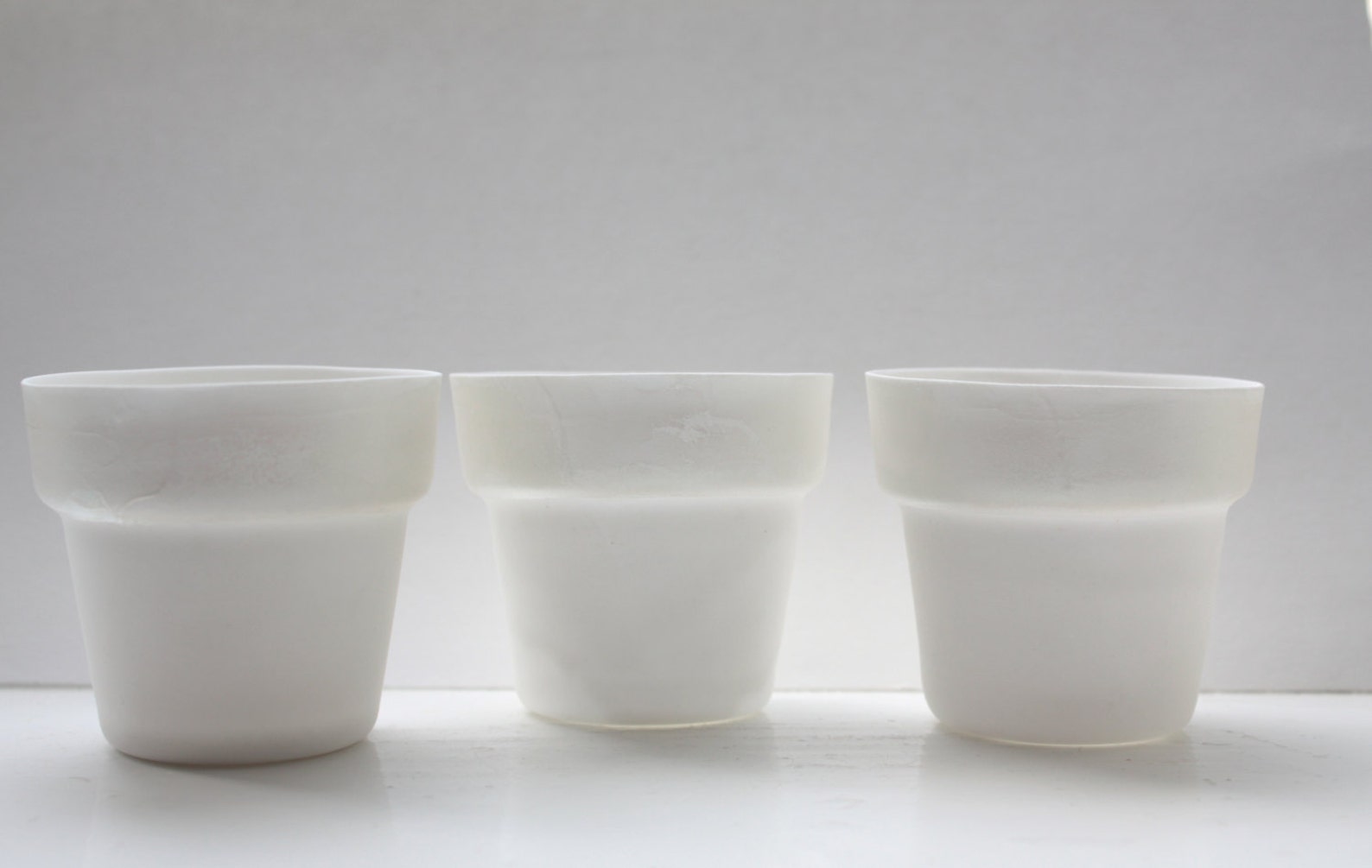 Mother of Pearl Pot. Pure White Fine Bone China Planter With a Hint of ...