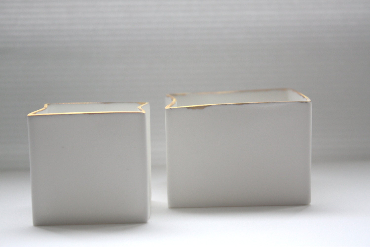 Pure White Cube Set Made From Fine Bone China and Real Gold - Etsy