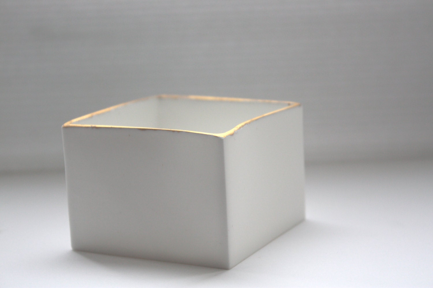 Big Snow White Cube Made From Fine Bone China and Real Gold - Etsy