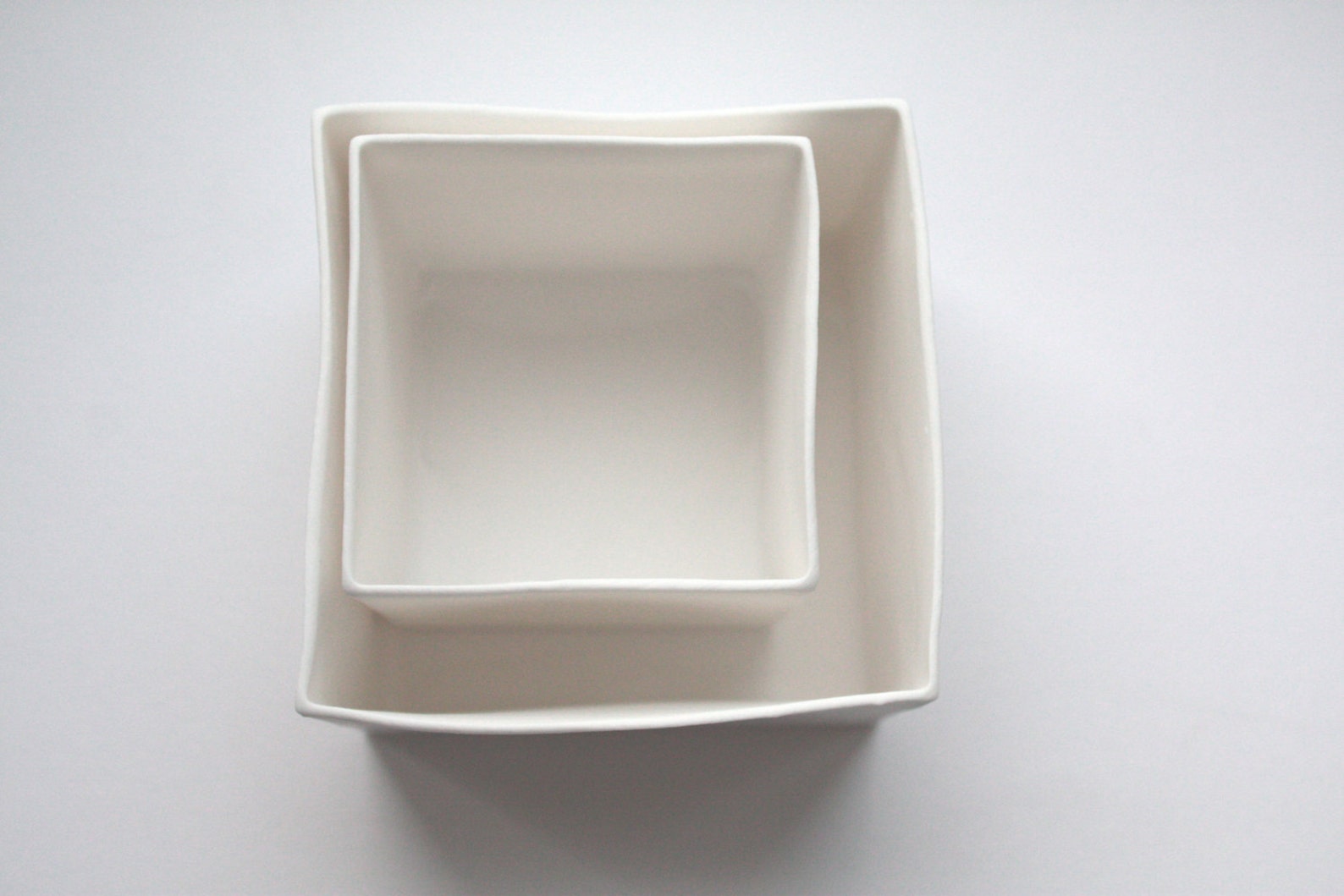 Snow White Cube Set of 2 Made From English Fine Bone China - Etsy