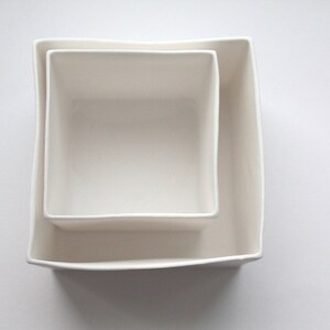 Snow White Cube Set of 2 Made From English Fine Bone China - Geometric ...