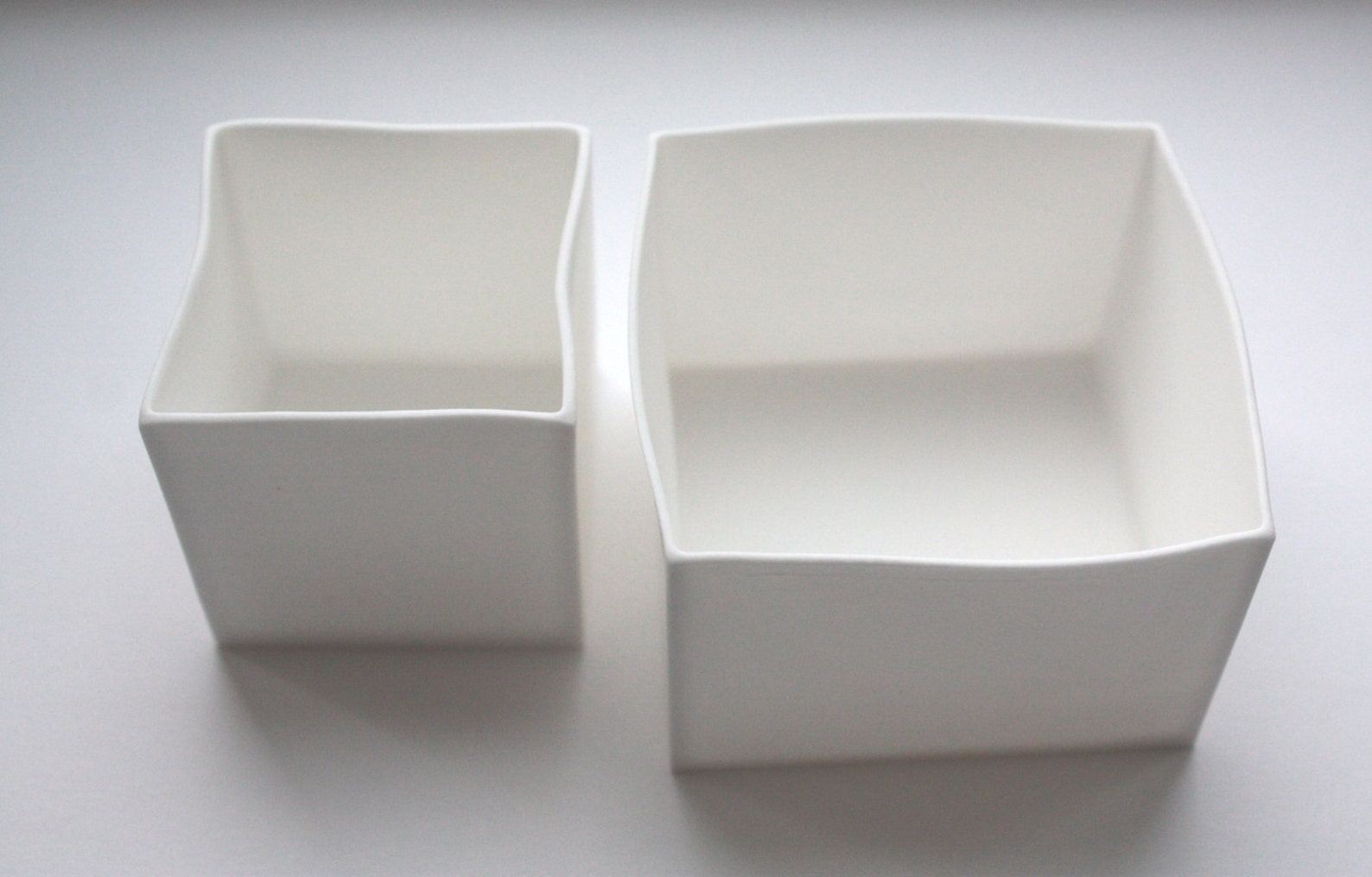 Snow White Cube Set of 2 Made From English Fine Bone China - Etsy