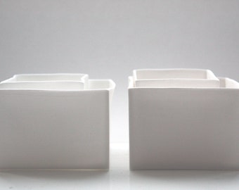 Small Snow White Cube Made From English Fine Bone China | Etsy